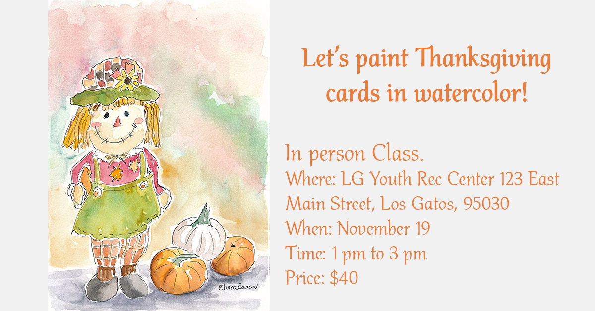Let's paint watercolor Thanksgiving cards (Class no longer available)