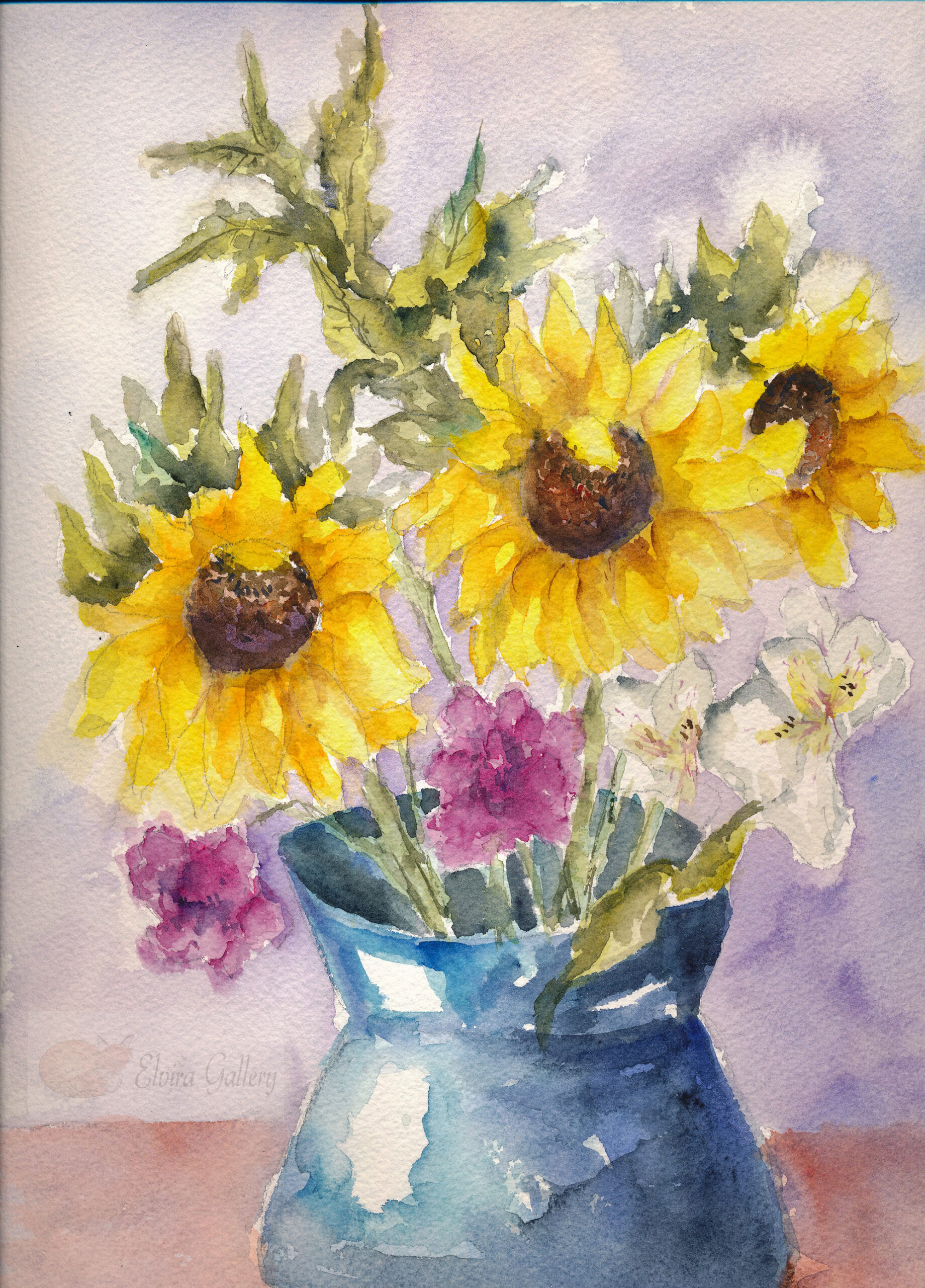 Landscapes and Spring Flowers Watercolor Live Instruction Class